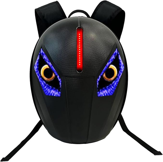 3D Hard Shell LED Light Motorcycle Backpack-W12